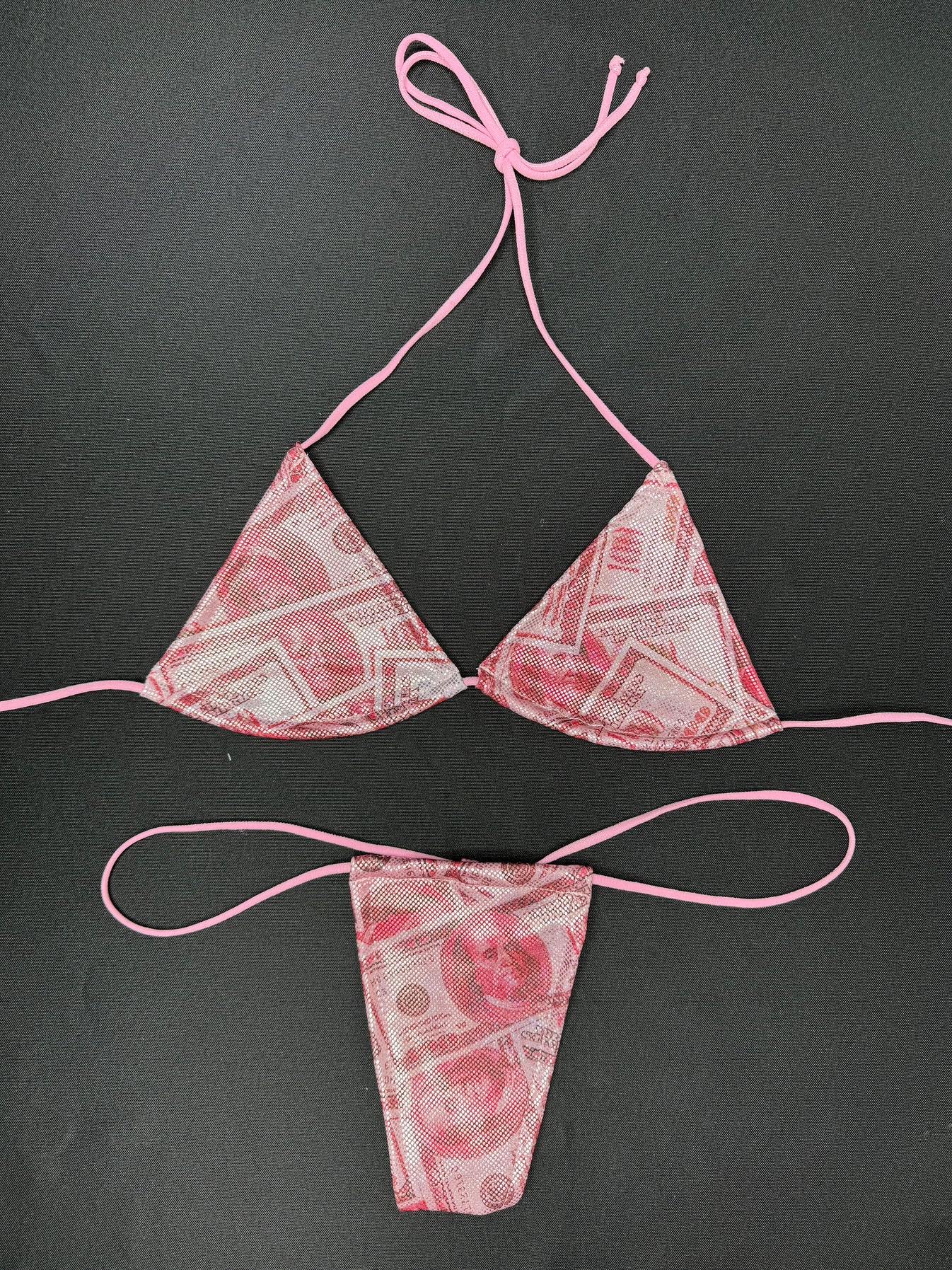 Holographic Red Money Print Micro Bikini Lingerie Outfit – Lingeriebydylan