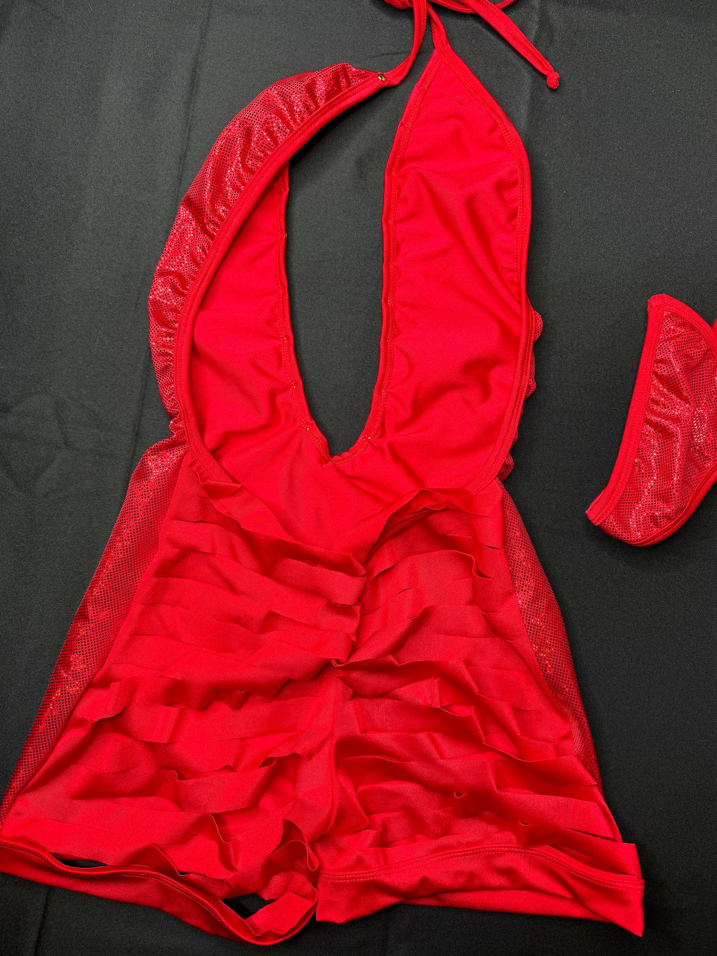 Metallic Red One Piece Stripper Outfit Lingeriebydylan