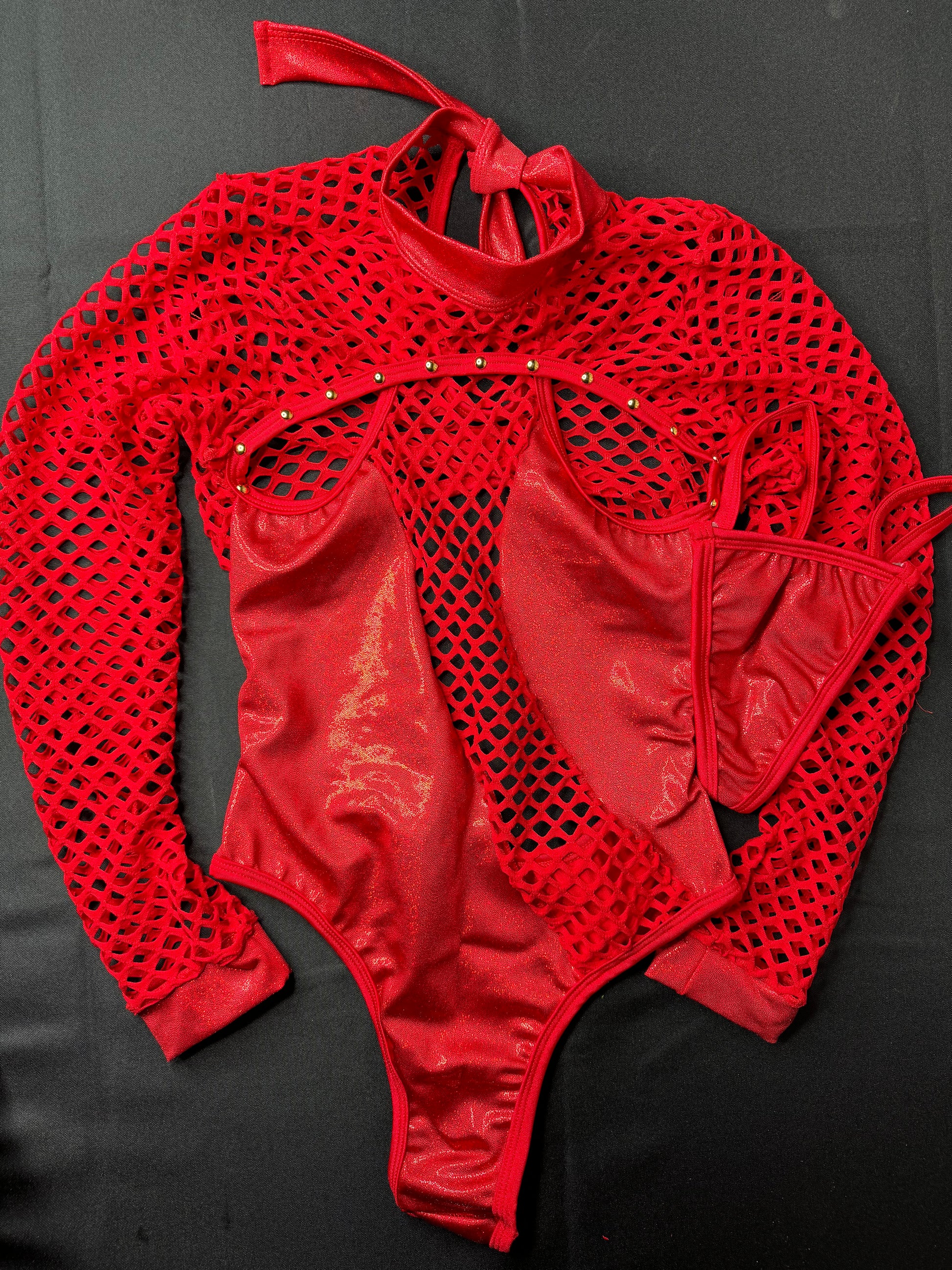 Red One Piece Stripper Outfit Lingeriebydylan